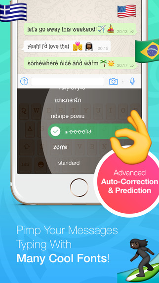Keyboard Themes with custom fonts and emojis: AppStore new free