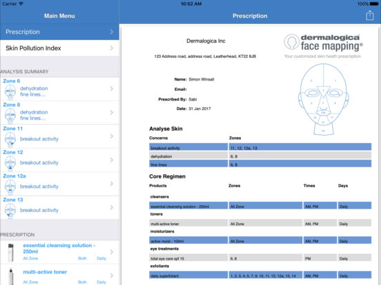 Dermalogica Face Mapping