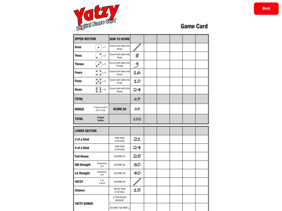 Yatzy Digital Score Card Tips, Cheats, Vidoes and Strategies | Gamers ...