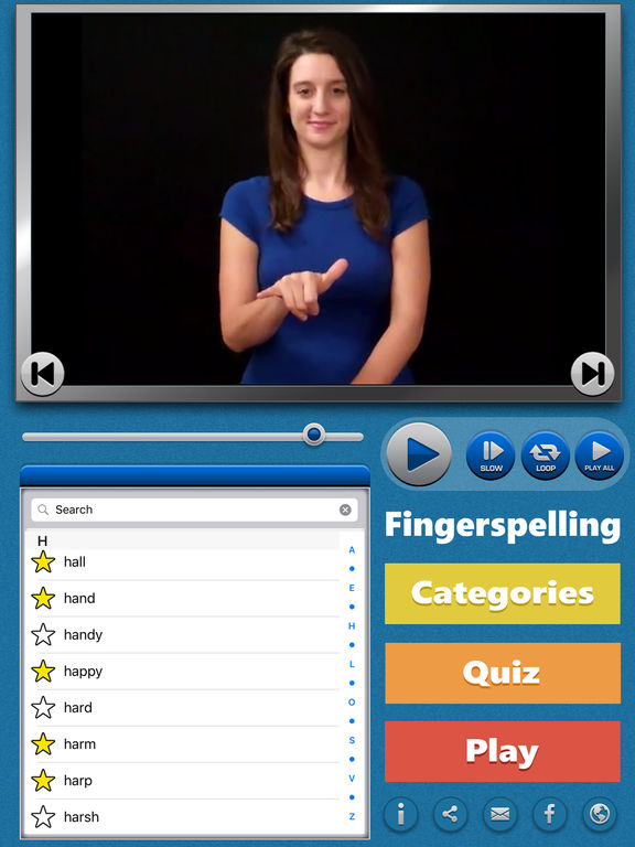 ASL Fingerspell American Sign Language Dictionary screenshot