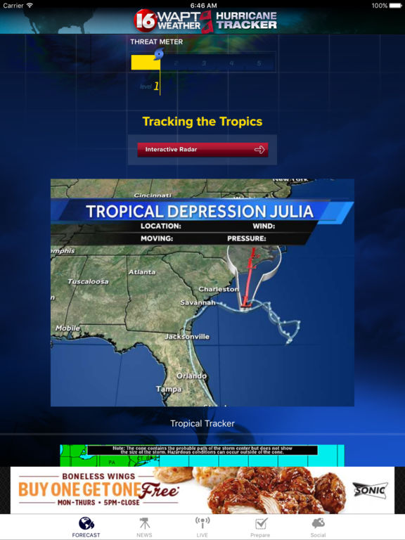 App Shopper: Hurricane Tracker WAPT 16 Jackson, Mississippi (Weather)